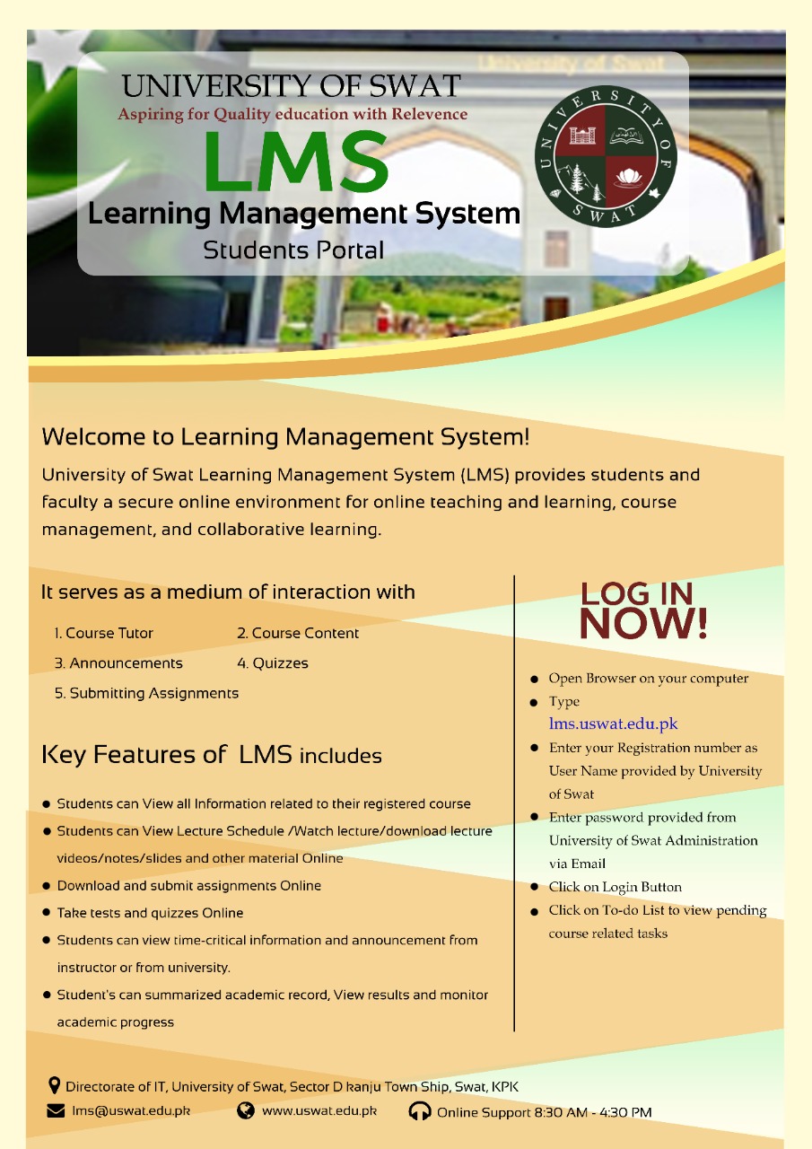 Learning Management System (LMS) – UNIVERSITY OF SWAT
